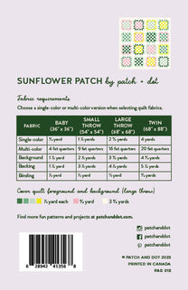 Sunflower Patch Quilt Pattern - PDF – patchanddot