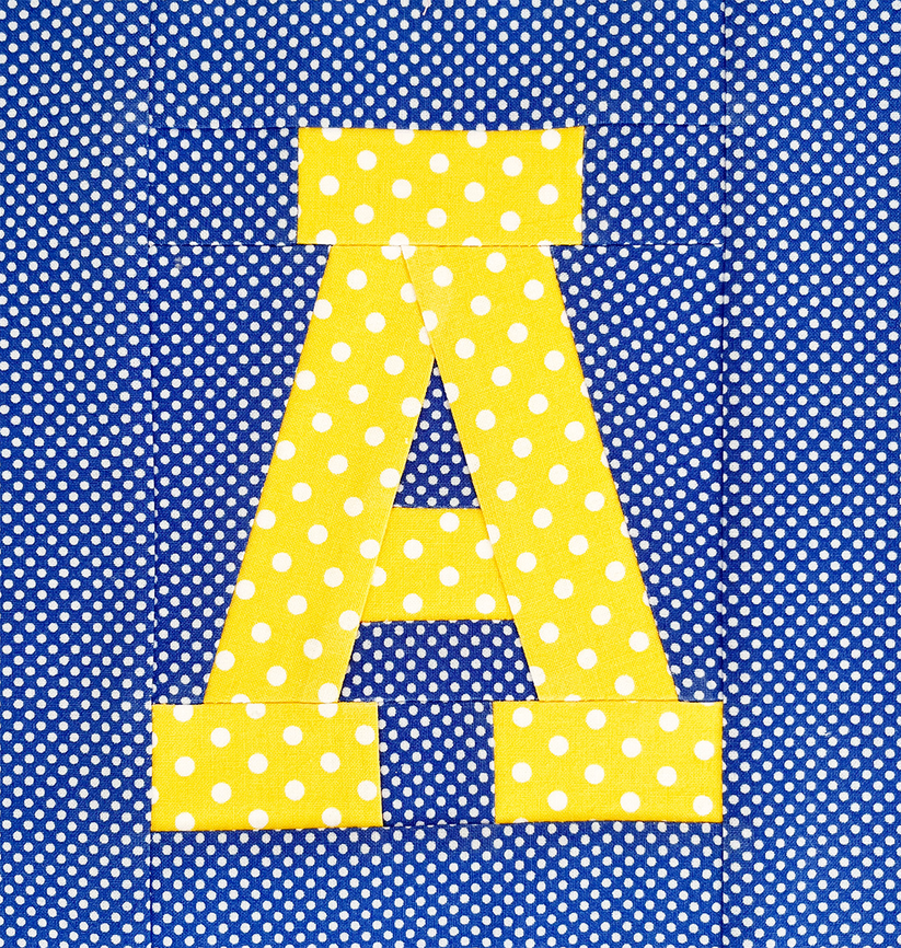 Varsity Letters Alphabet Quilt Block Pattern - Paper Piecing - PDF ...