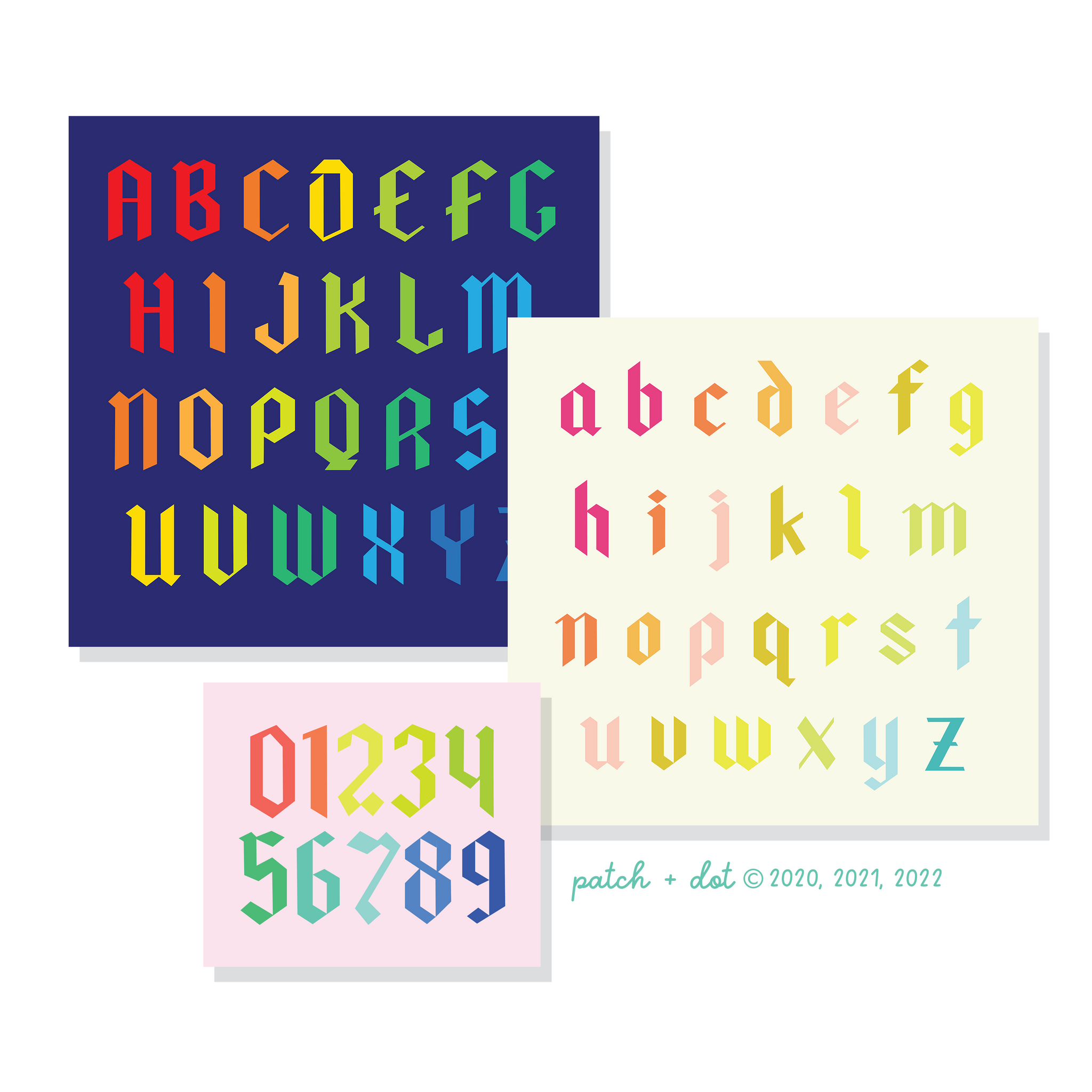 FPP Alphabet Quilt Pattern Bundle - Blackletter Alphabet + Numbers - P – patchanddot